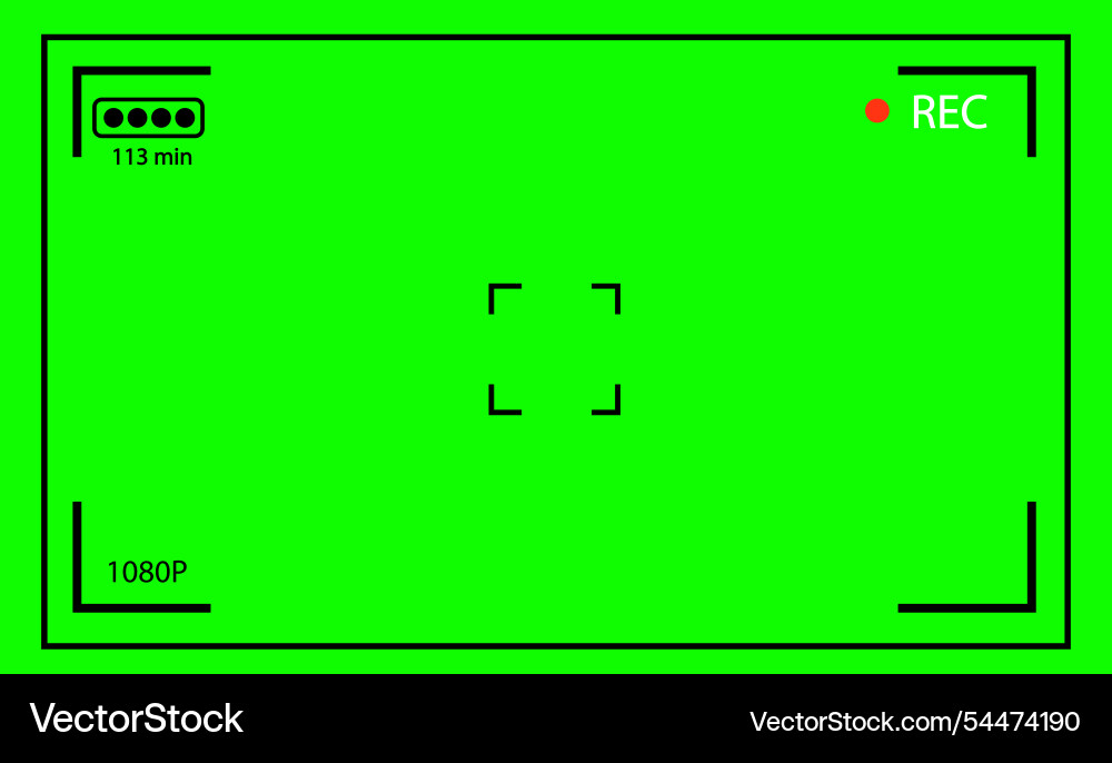 Chroma key modern digital video camera focusing Vector Image