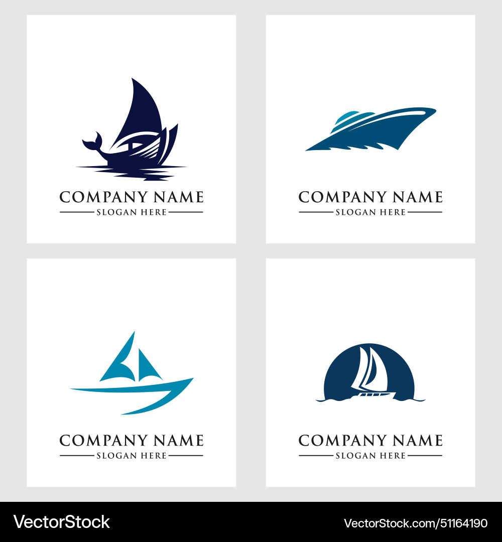 Fishing boat logo template Royalty Free Vector Image