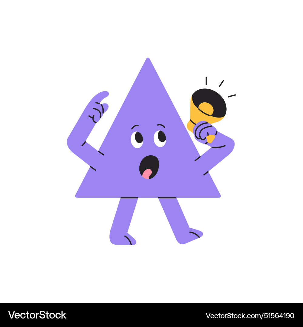 Funny triangle announces with speaker loudspeaker Vector Image