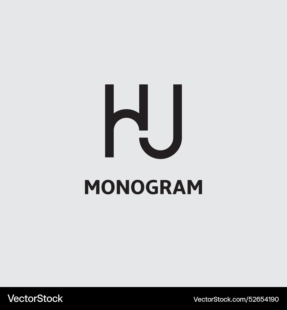 Monogram letters hj Royalty Free Vector Image - VectorStock