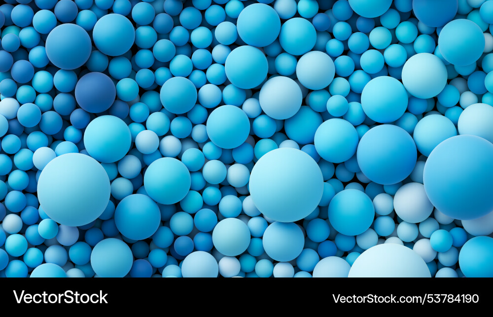 Ocean blue bright color gradient random soft balls