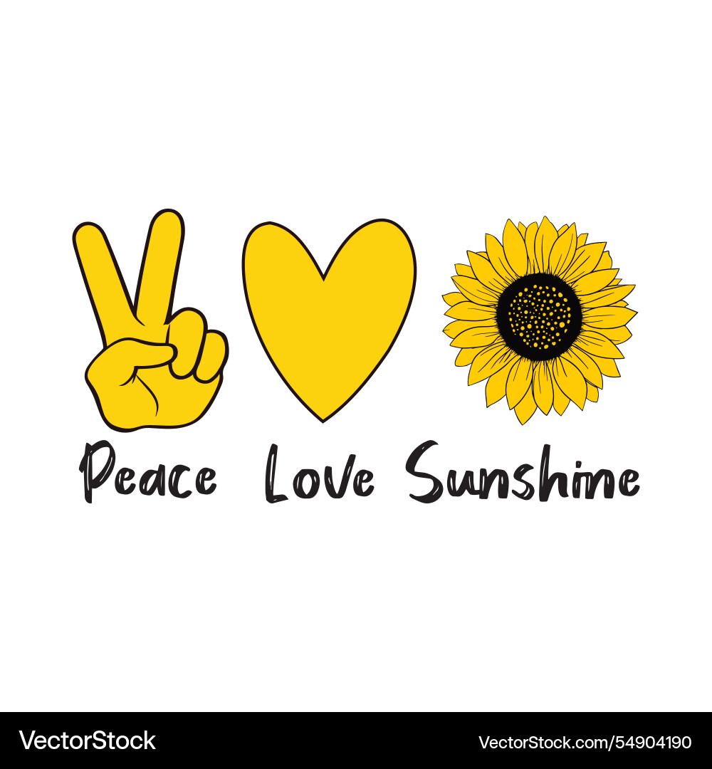 Peace love sunshine Royalty Free Vector Image - VectorStock