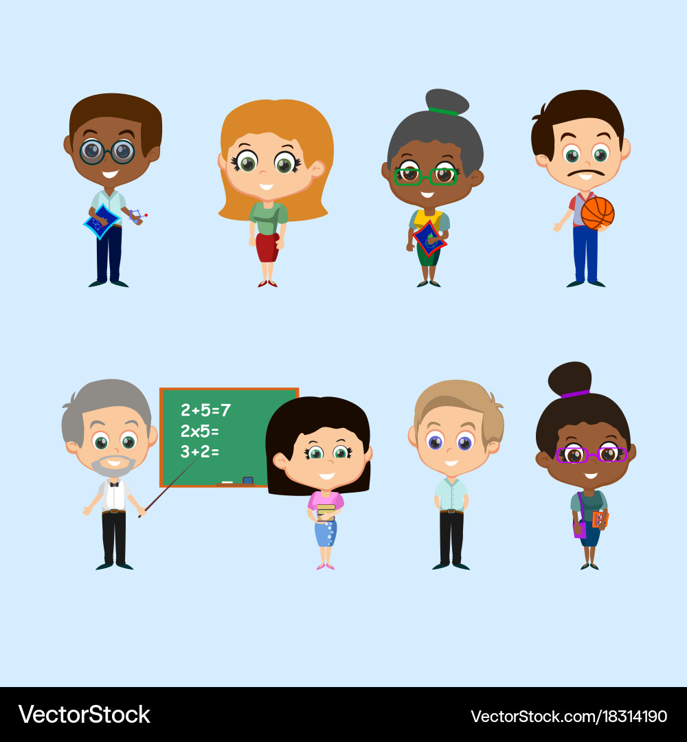 Set of teachers Royalty Free Vector Image - VectorStock