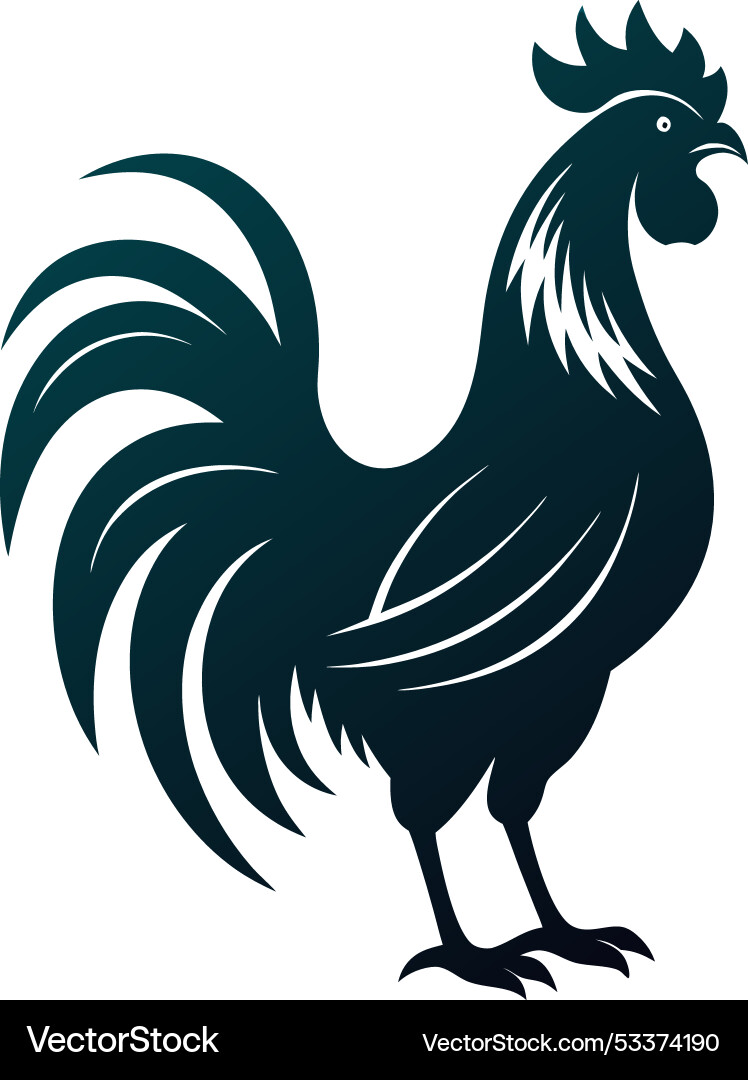 Stylized rooster silhouette tribal art Royalty Free Vector