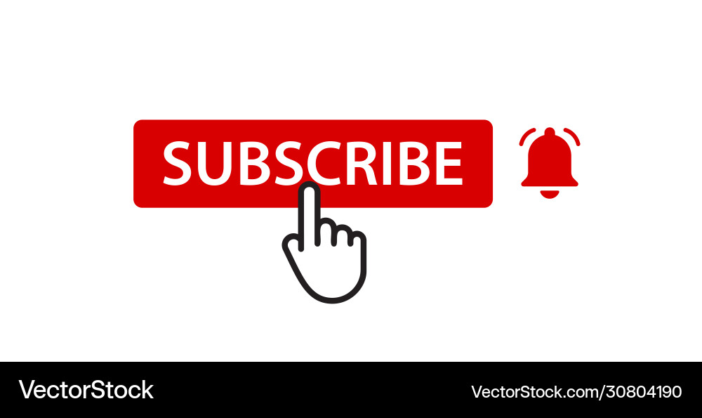 Subscribtion button with notification bell Vector Image
