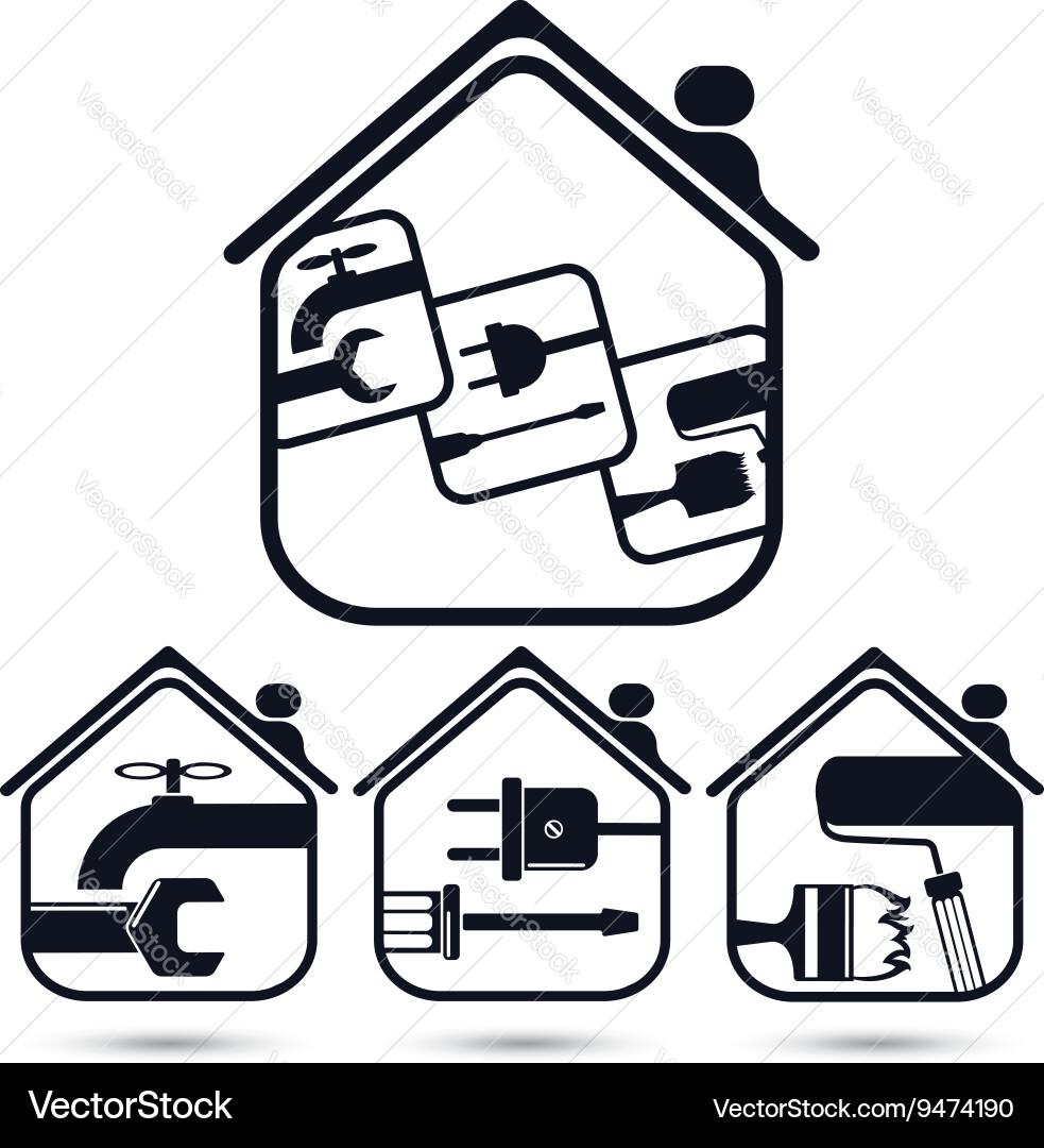 Symbol for home renovation Royalty Free Vector Image