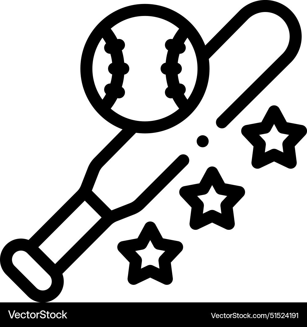 Baseball icon thin linear style design isolated Vector Image