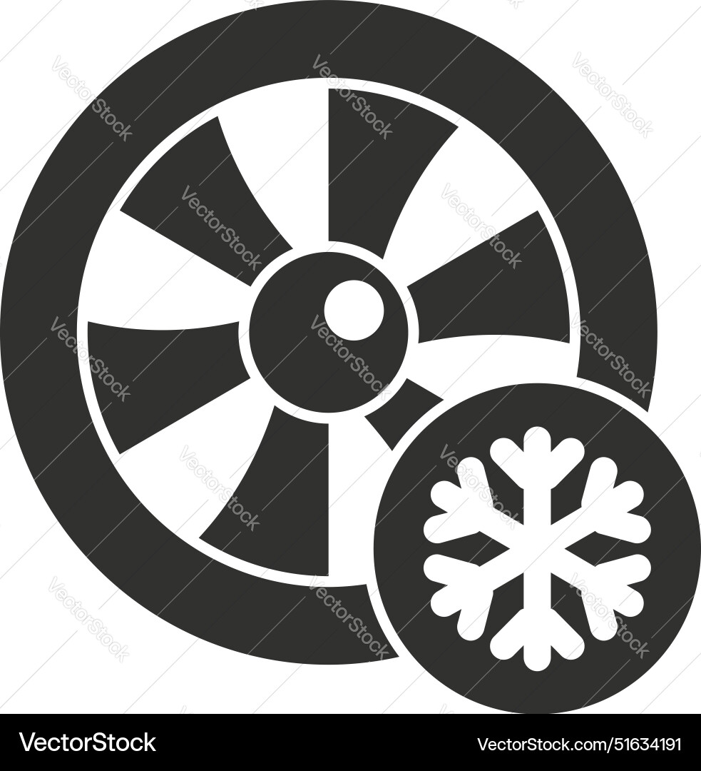 Car air conditioner button with snowflake cooling Vector Image