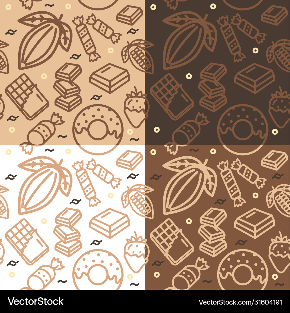 Chocolate sweets signs seamless pattern background