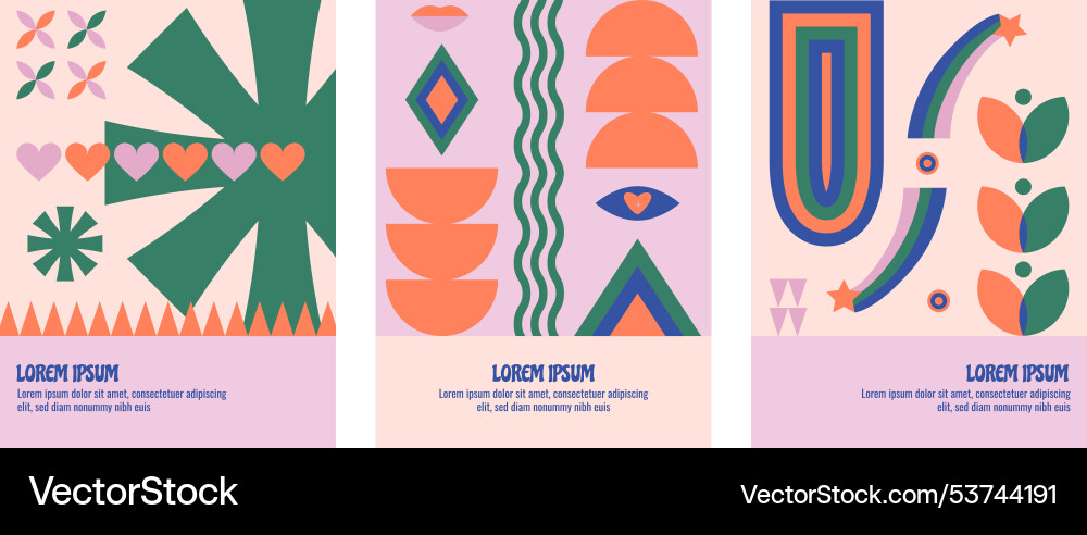 Collection of three vertical cards templates Vector Image