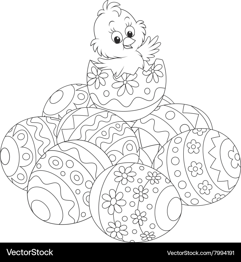 Easter Chick Hatching from Egg Royalty Free Vector Image