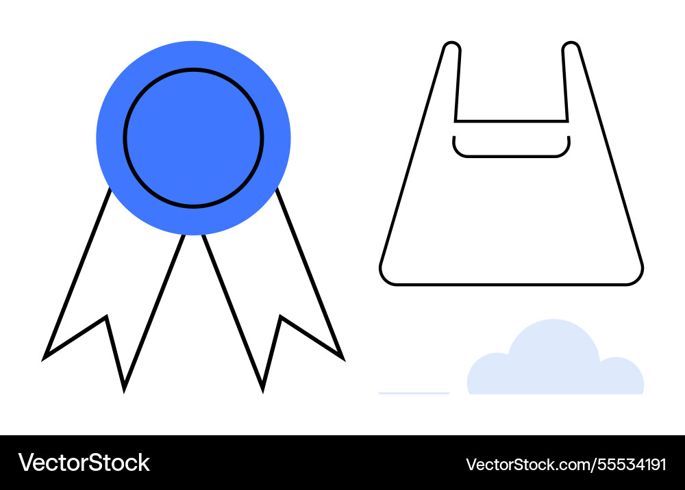 Eco-friendly solution recognition award ribbon Vector Image