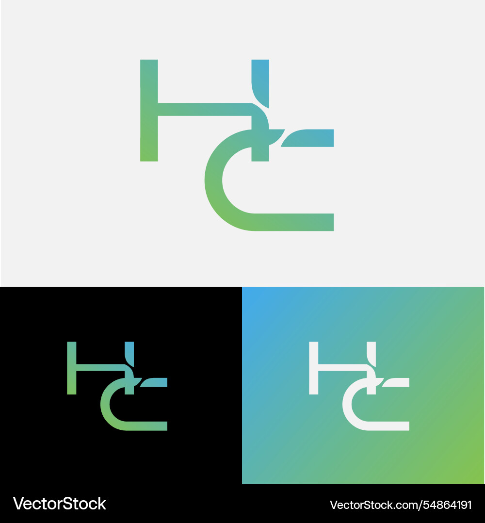 Hc symbol initial letter design monogram abstract Vector Image