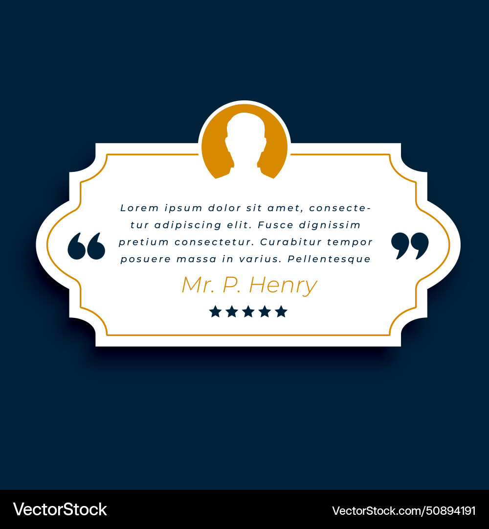 Inspiration for testimonial quotation or review Vector Image