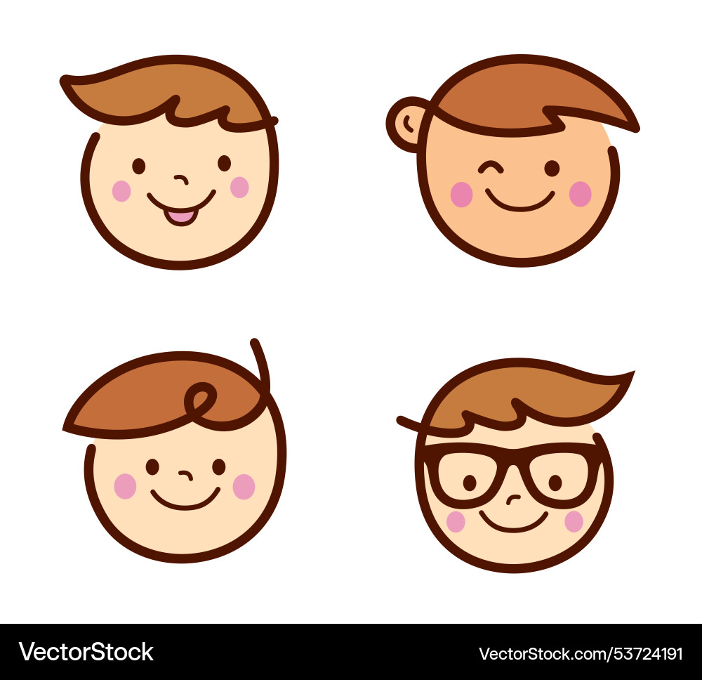 Kids face logo template Royalty Free Vector Image