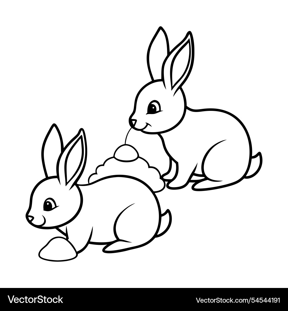 Rabbit coloring page icon design Royalty Free Vector Image