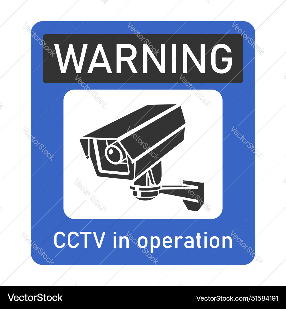 Rectangle sign of cctv camera and video Royalty Free Vector