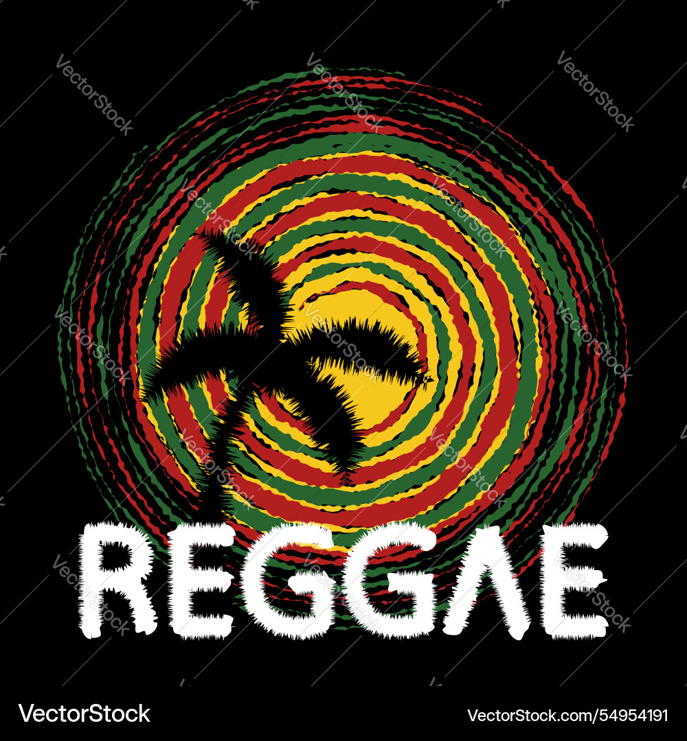 Reggae grunge themed background composition Vector Image