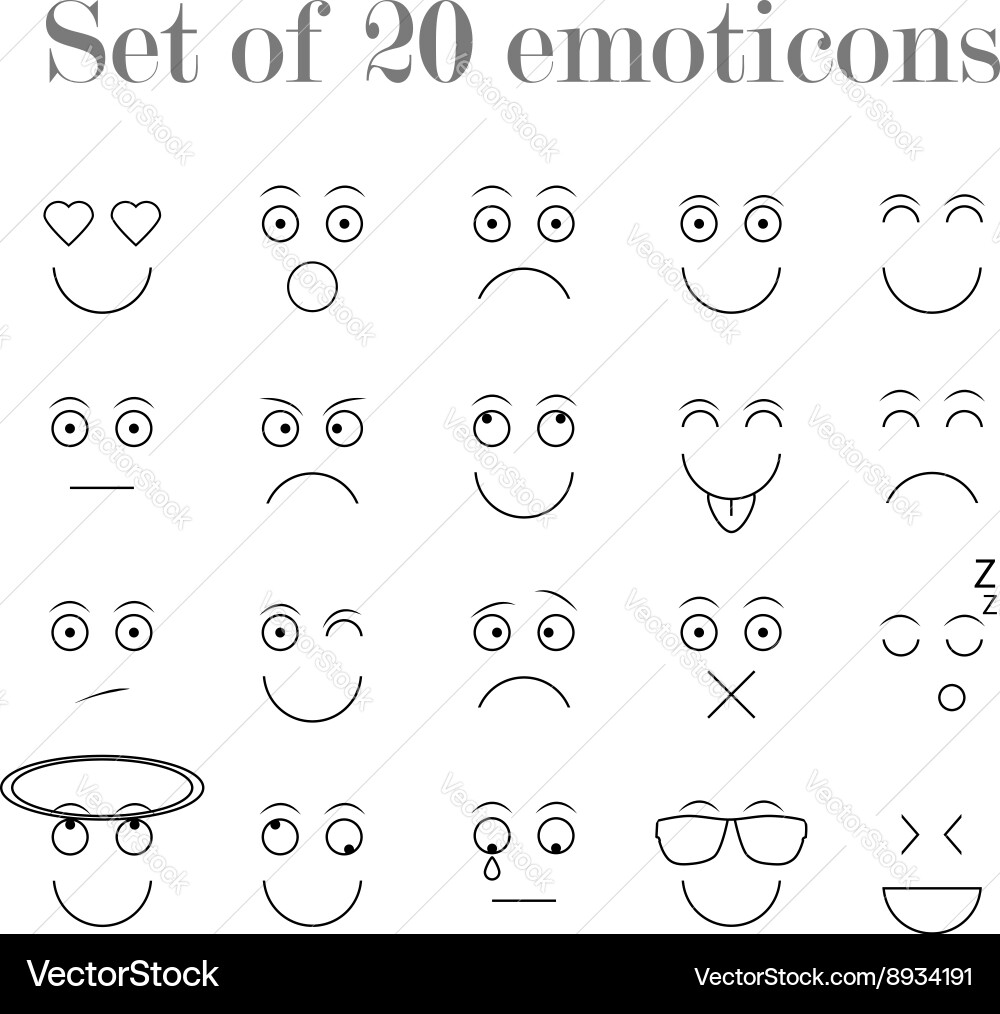 Set of emoticons Royalty Free Vector Image - VectorStock