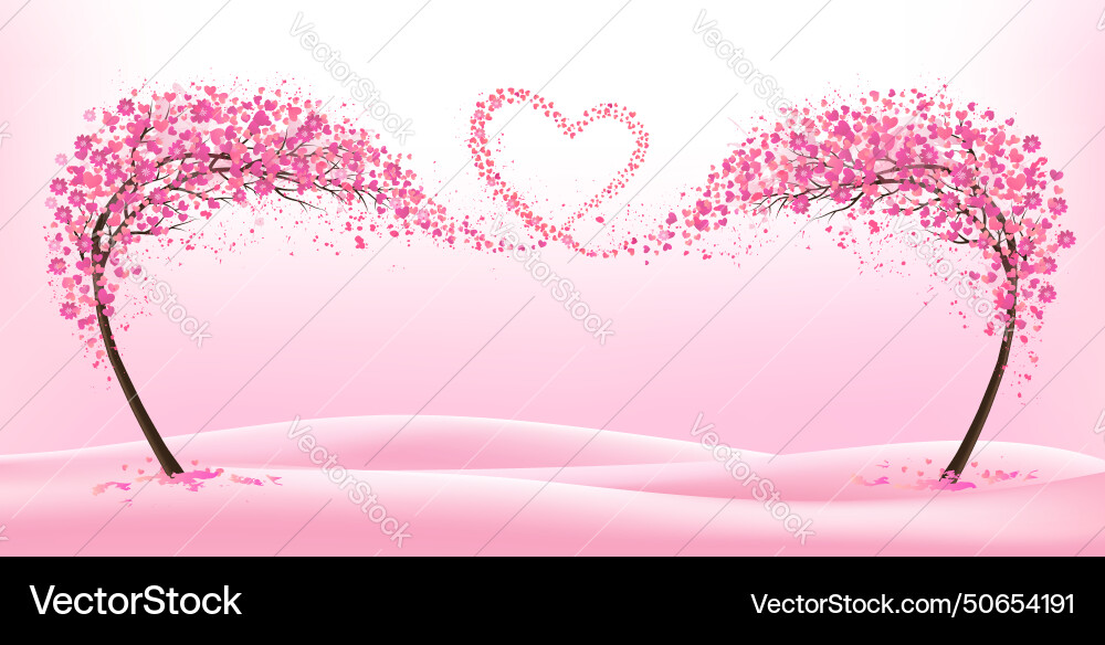 Spring natural background with stylized trees Vector Image