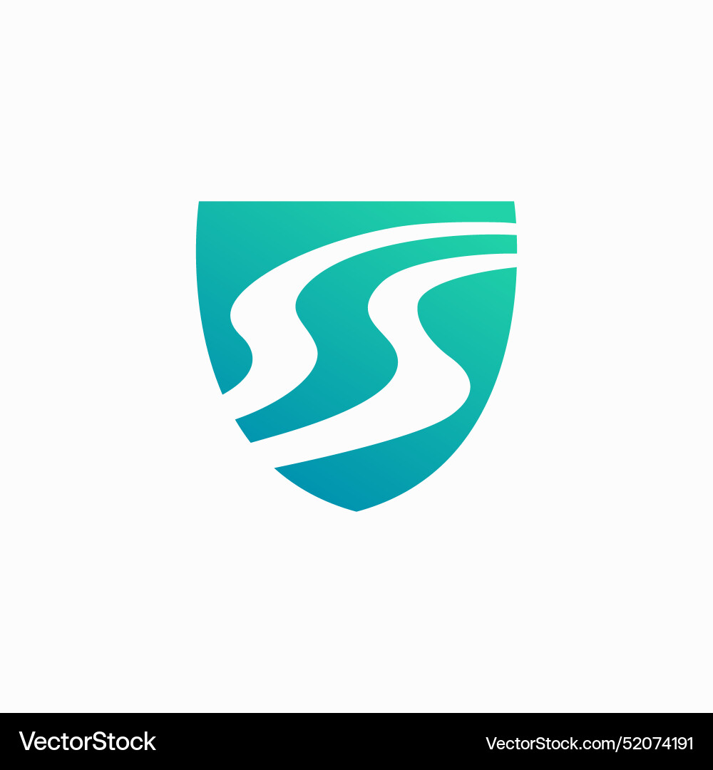 Ss letter shield shore logo icon monogram Vector Image