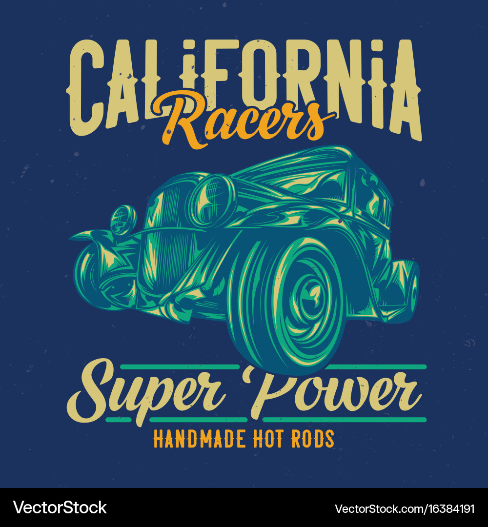 Vintage Hot Rod Poster Royalty Free Vector Image