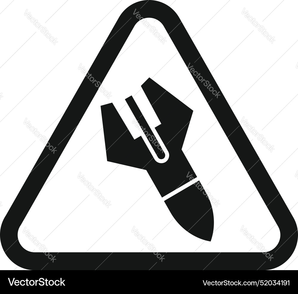 Warning sign with falling bomb inside triangle Vector Image