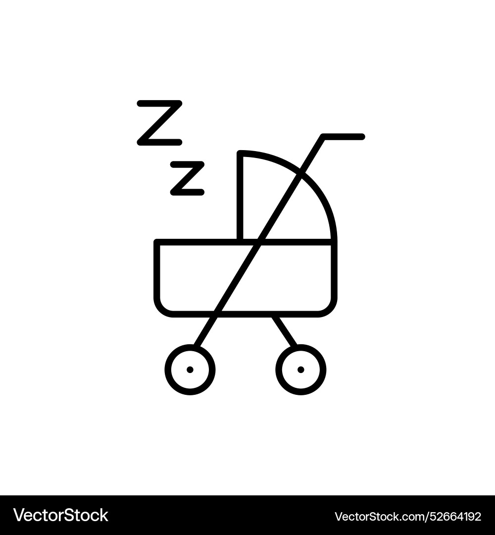 Baby stroller and sleep symbol napping on the go – Royalty-Free Vector ...