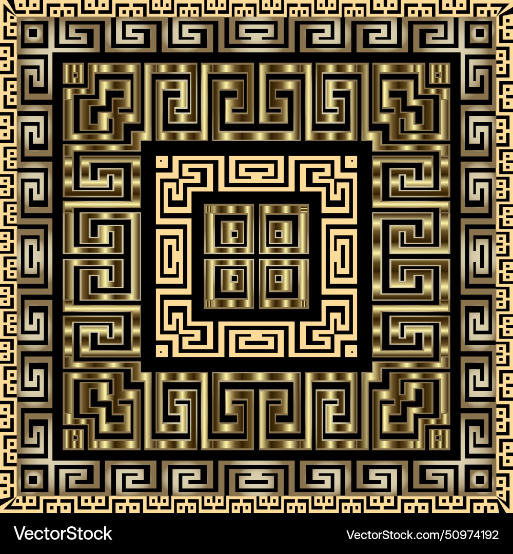 Beautiful gold chinese style square frames Vector Image