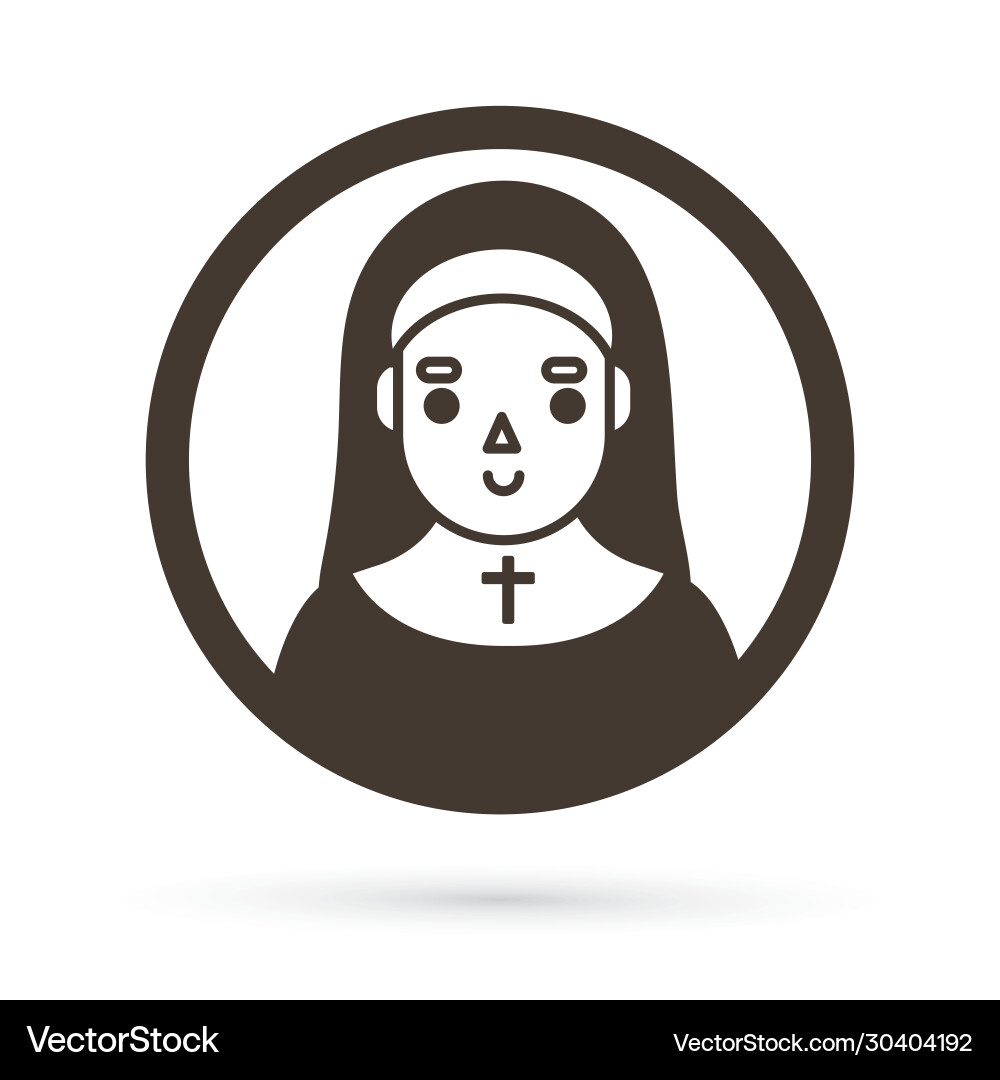 Cartoon Nun Icon Royalty Free Vector Image - VectorStock