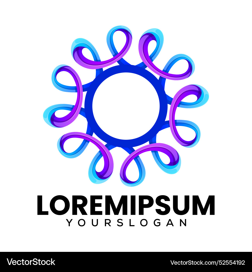 Colorful abstract icon organization logo Vector Image