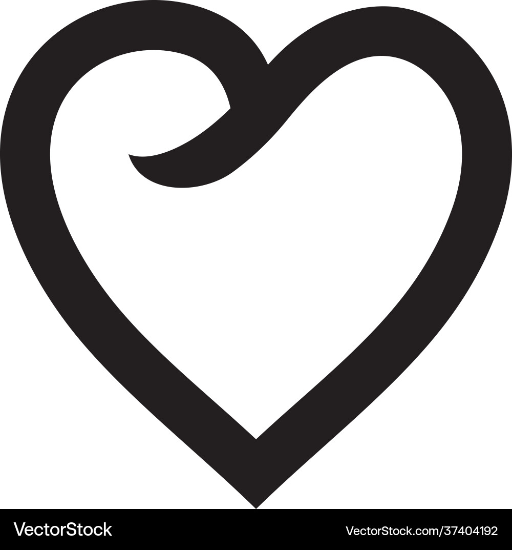 Curly heart Royalty Free Vector Image - VectorStock