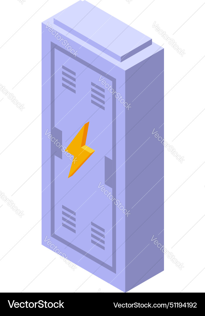 Electricity power box icon isometric Royalty Free Vector