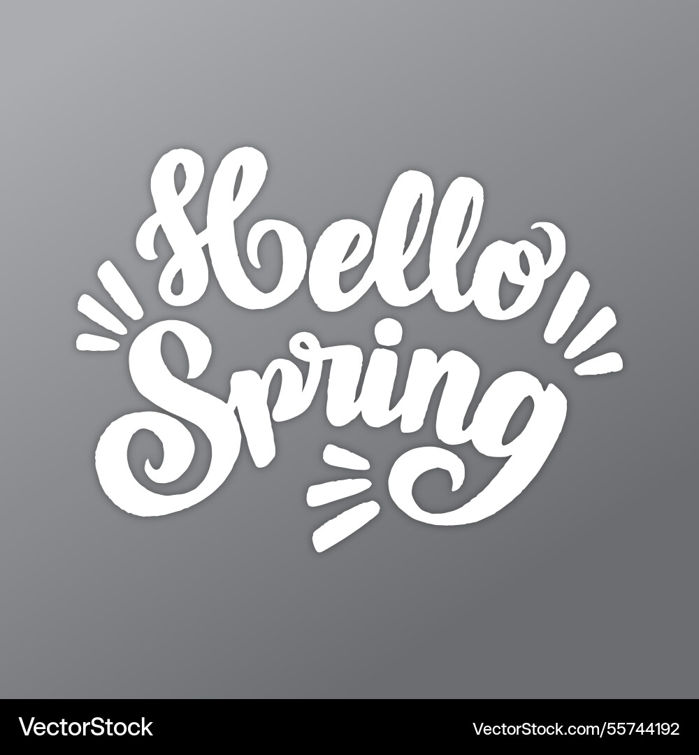 Hello spring lettering with photo Royalty Free Vector Image