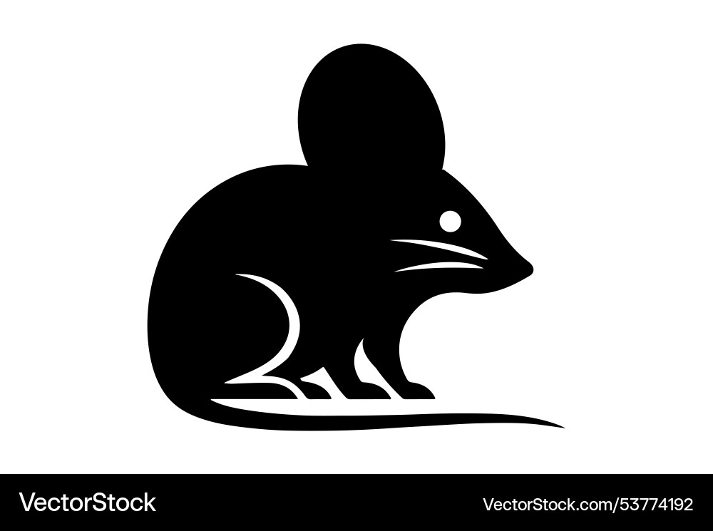 High resolution mouse silhouette Royalty Free Vector Image