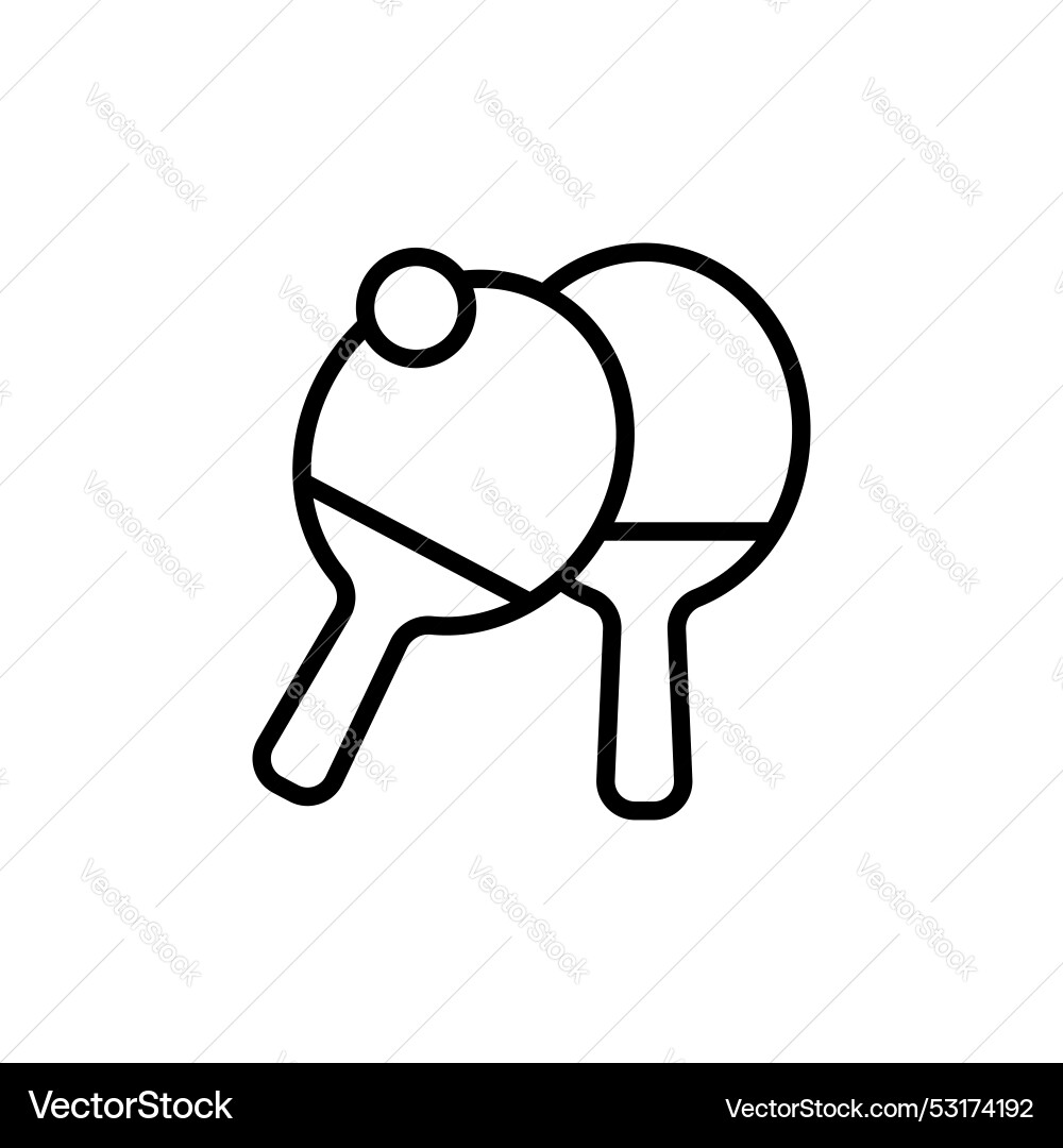 Ping pong icon set table tennis racket symbol Vector Image