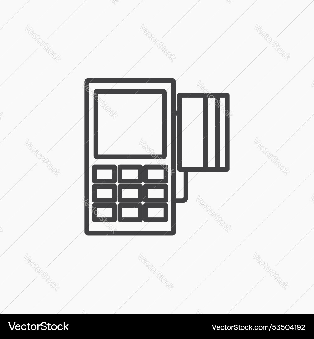 Pos systemline in thin line black color flat Vector Image