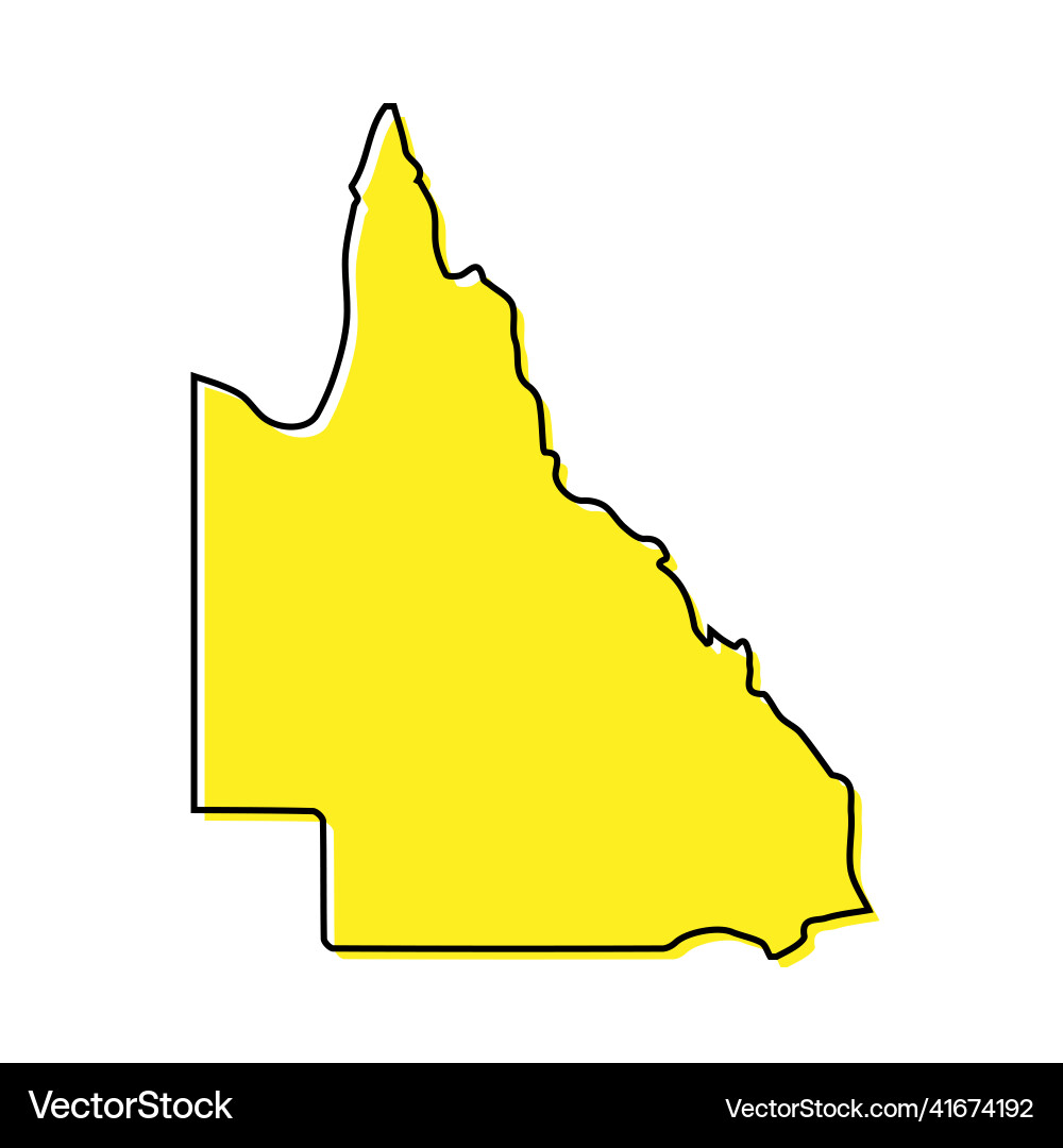 Simple outline map of queensland is a state Vector Image