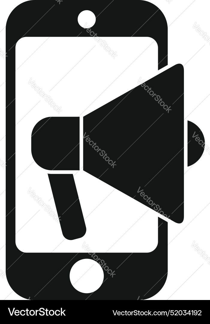 Smartphone showing megaphone announcing promotion Vector Image