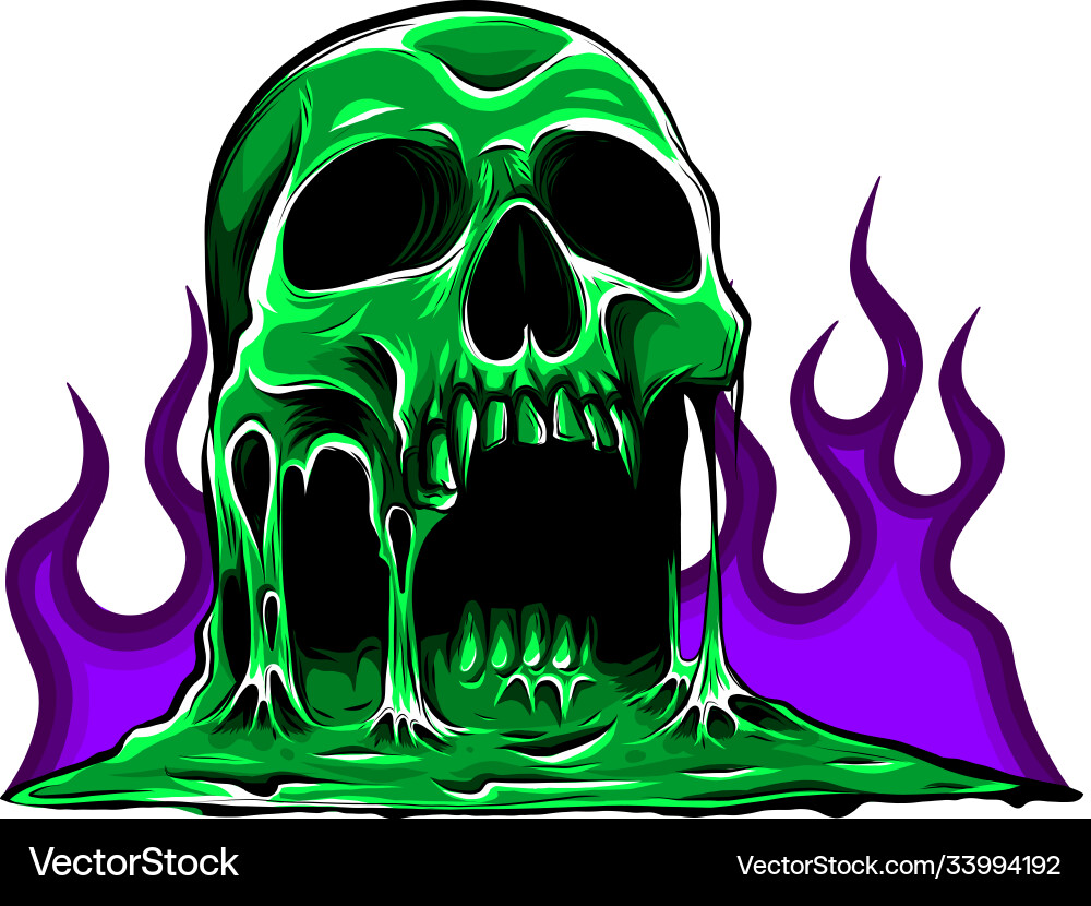 Tribal Burning Skull with Flames Royalty Free Vector Image