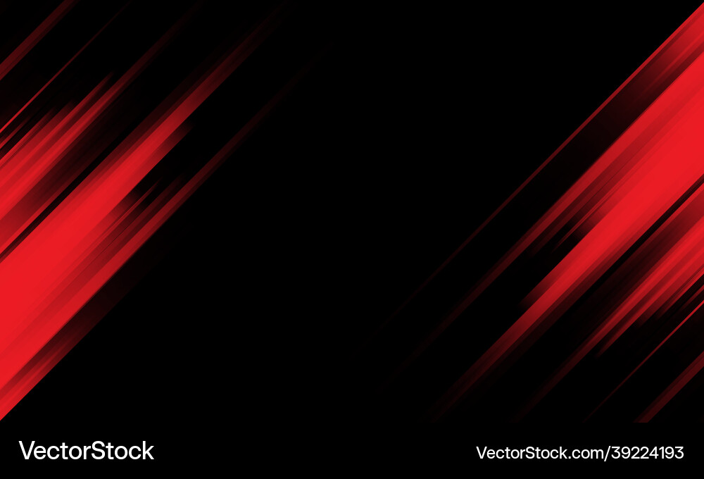 Abstract red light speed dynamic on black Vector Image