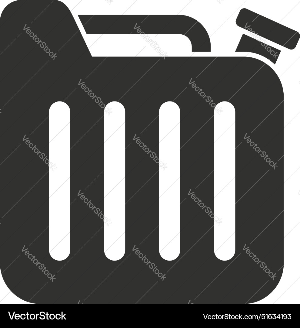 Black jerrycan icon depicting fuel container Vector Image