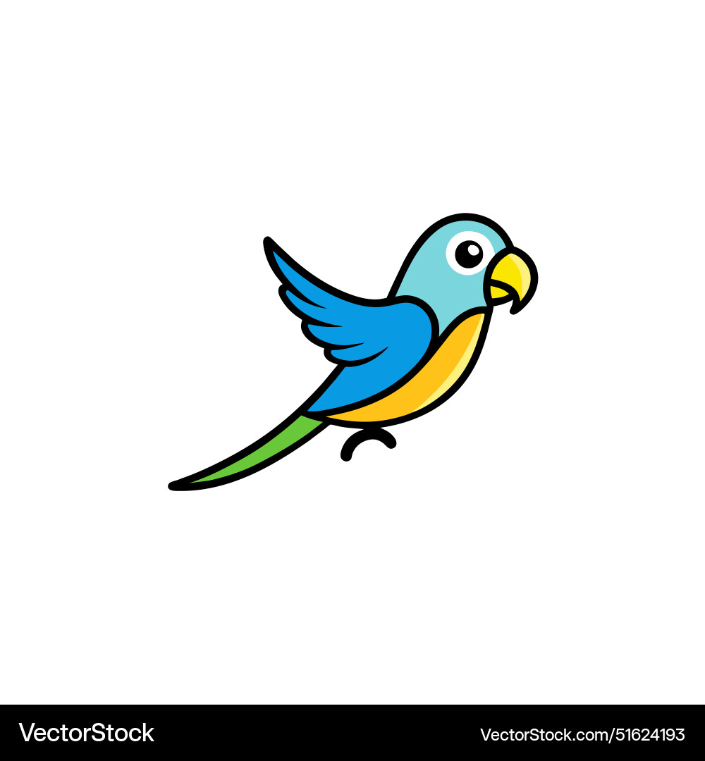 Budgie parrot jumps icon Royalty Free Vector Image