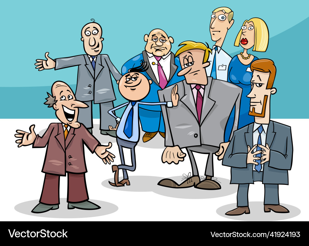 Cartoon businessmen and managers characters group Vector Image