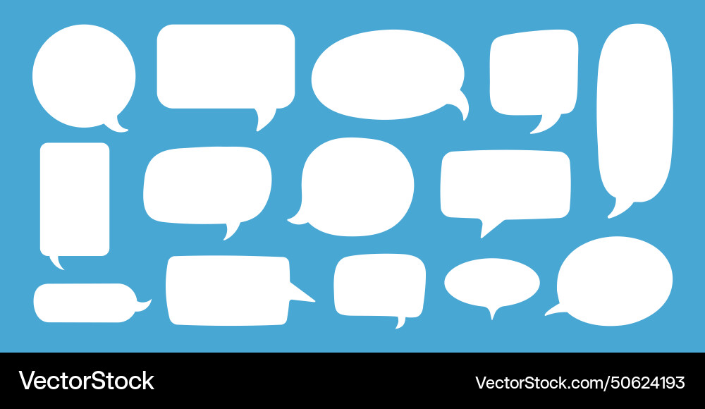 Empty speech bubble cartoon text box for message Vector Image