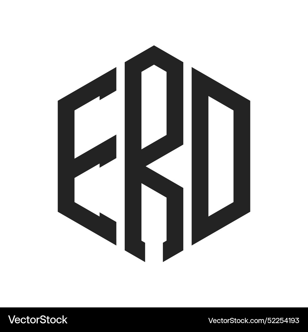 Erd logo design initial letter monogram Royalty Free Vector