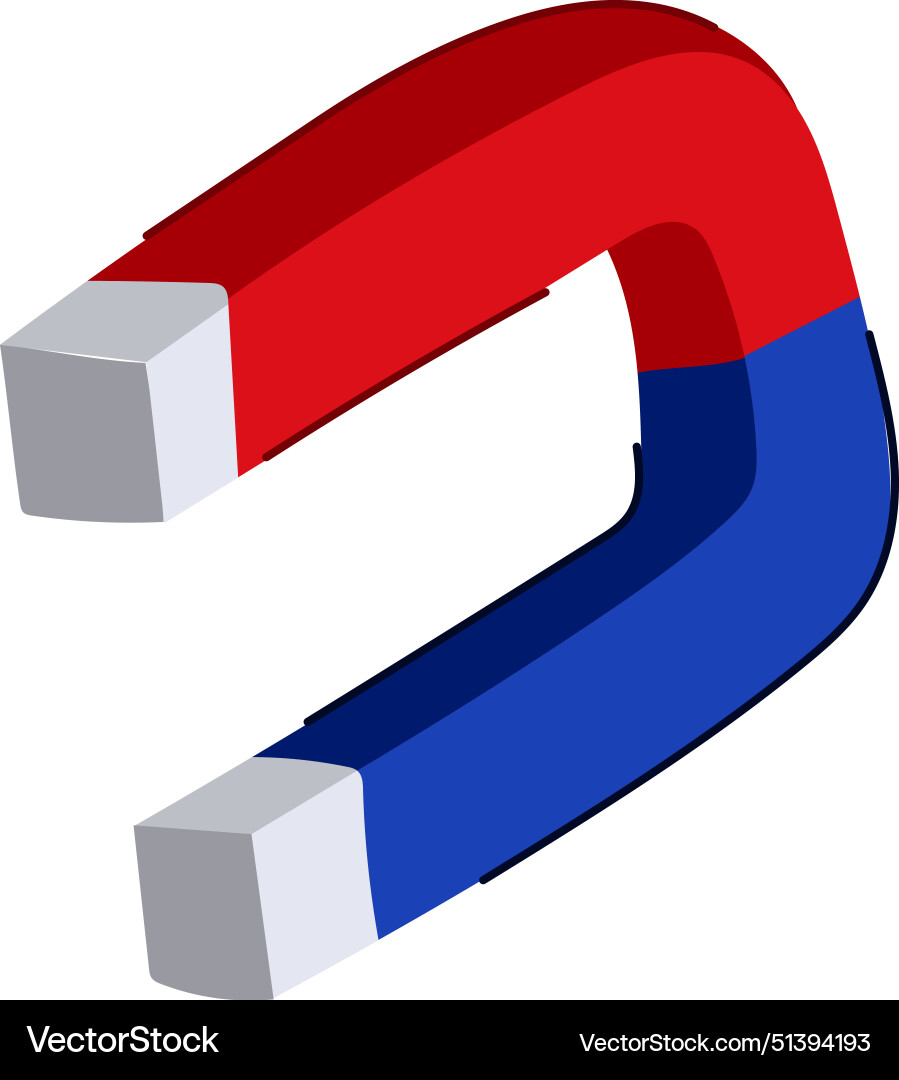 Horseshoe magnet cartoon Royalty Free Vector Image