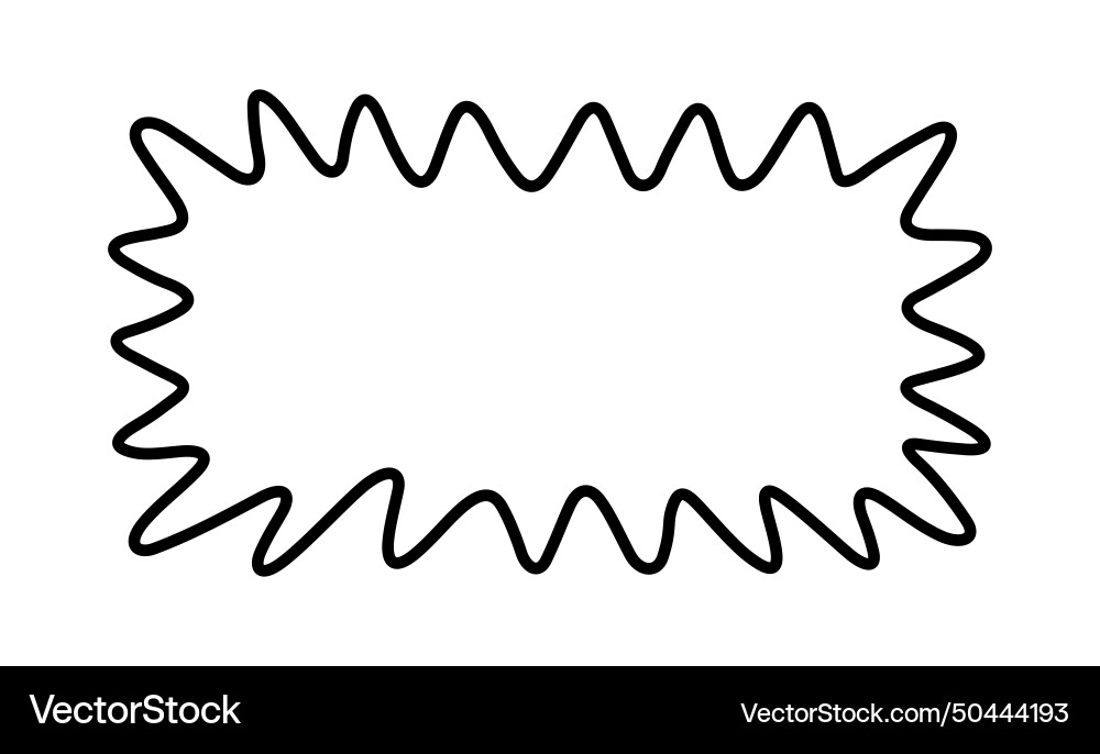 Scalloped wavy doodle line frame hand drawn wave Vector Image