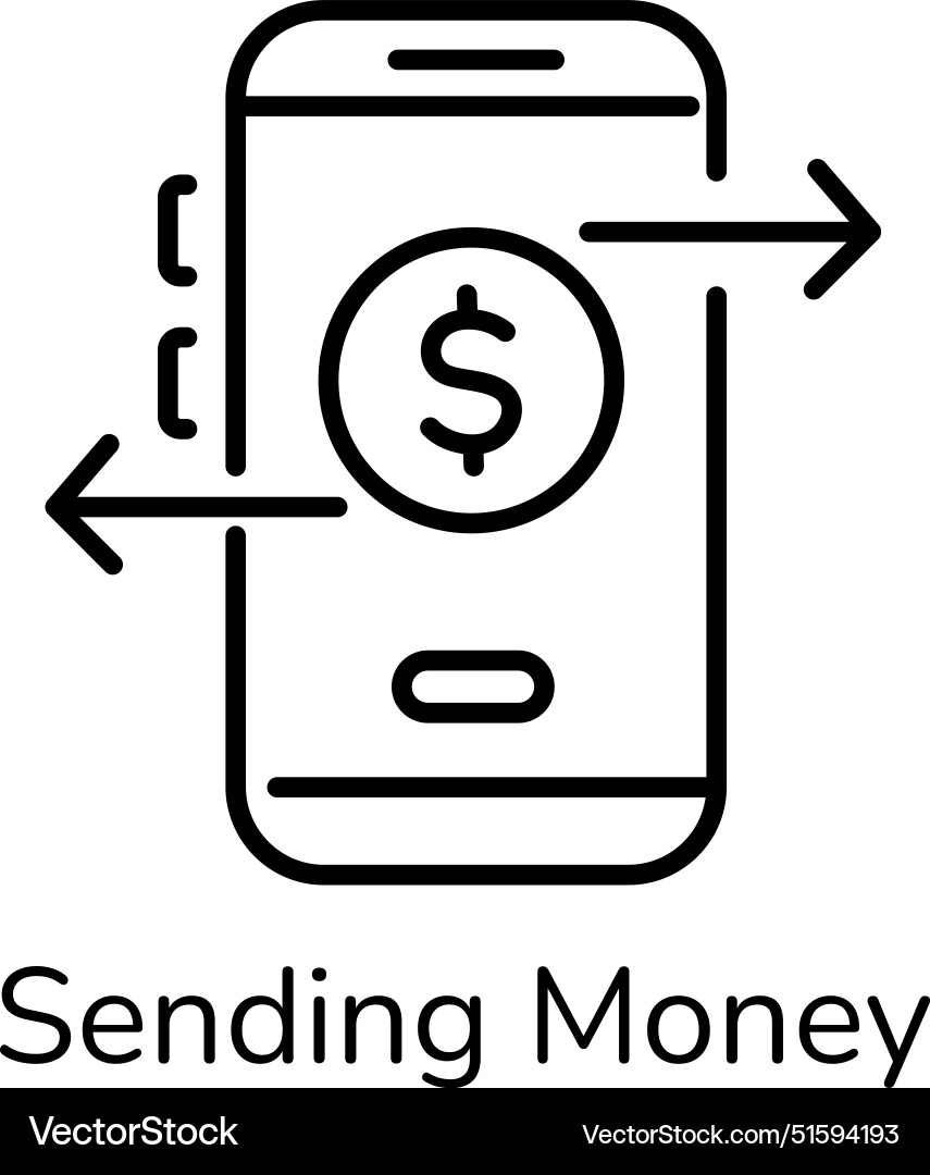Sending money Royalty Free Vector Image - VectorStock
