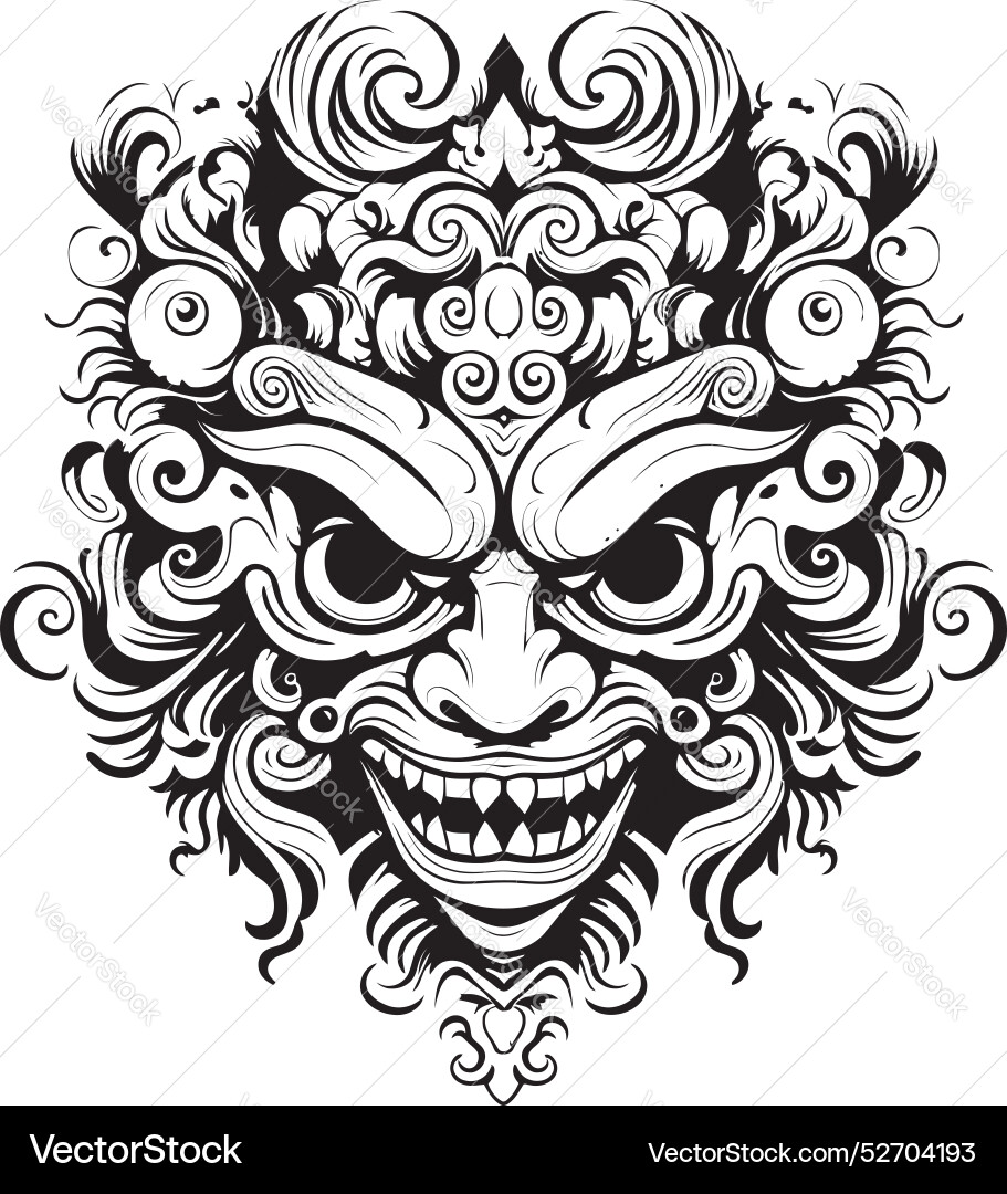 Serene balinese borong iconic logo design Vector Image